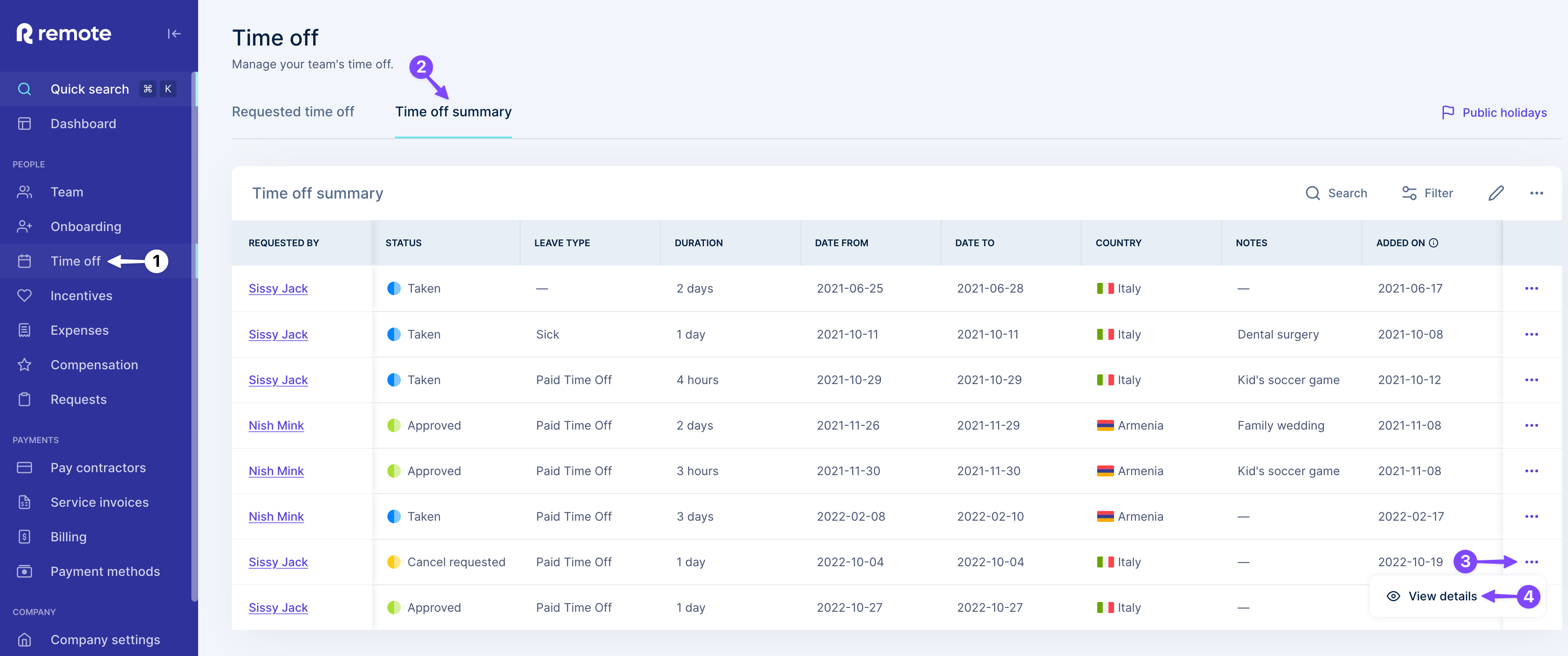 How to approve/decline a canceled time off request – Remote