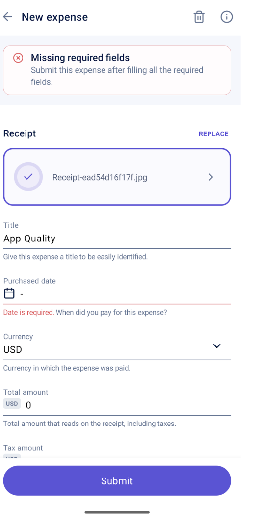 How do I submit expenses on the Android mobile app? – Remote