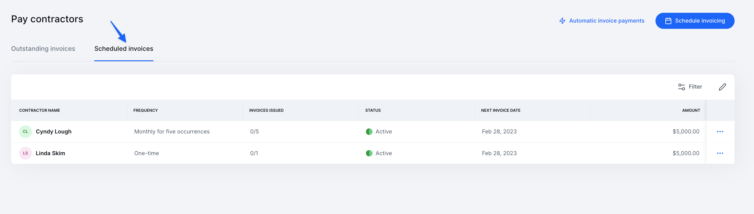 How to create a scheduled contractor invoice – Remote