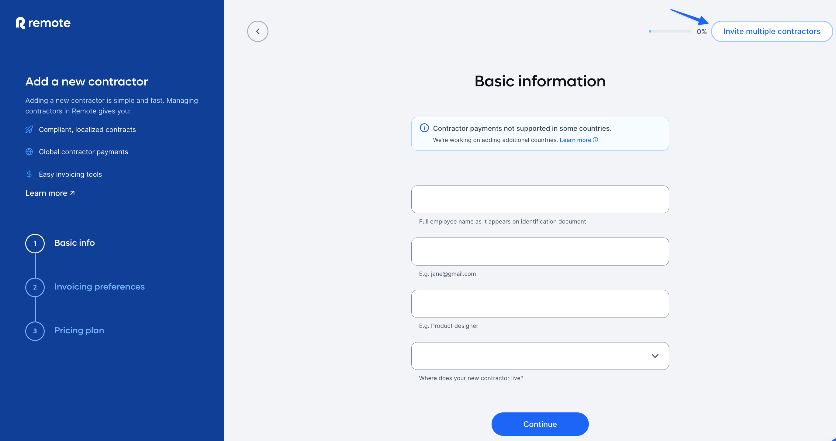 How to invite multiple contractors at once – Remote