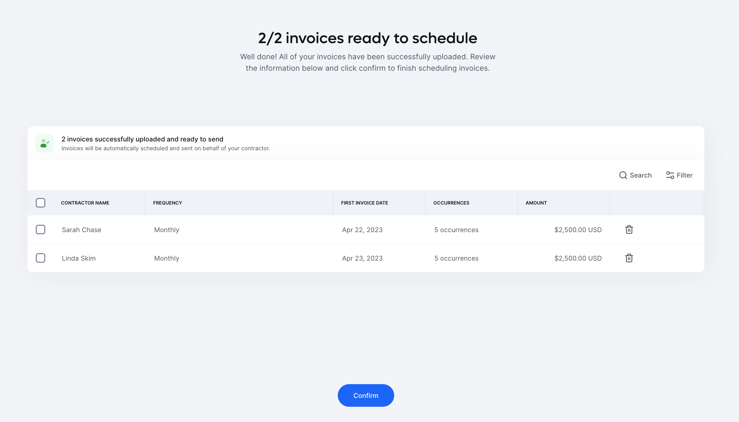 How to create a scheduled contractor invoice – Remote