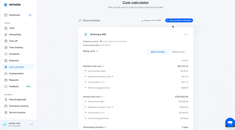 How to use the Cost Calculator – Remote