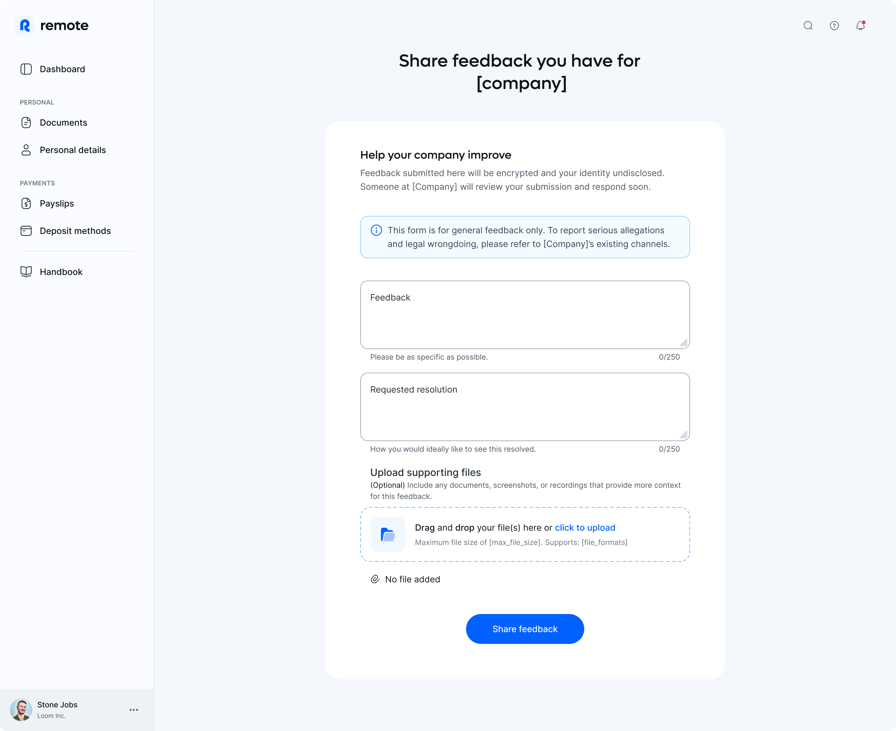 Sharing company feedback on Remote – Remote