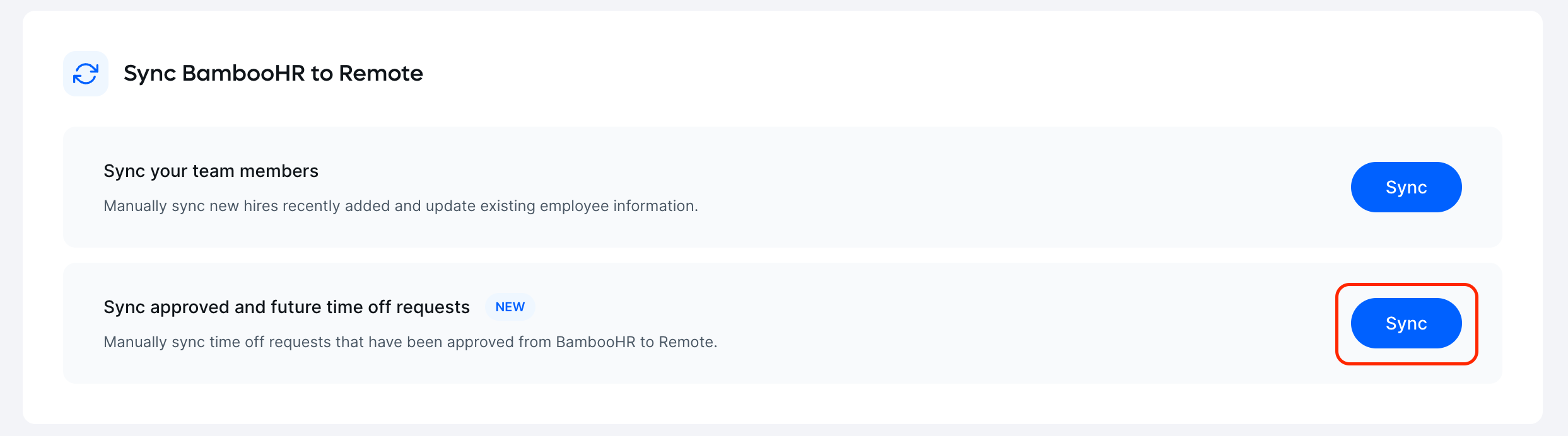 Employee time-off sync with BambooHR integration – Remote