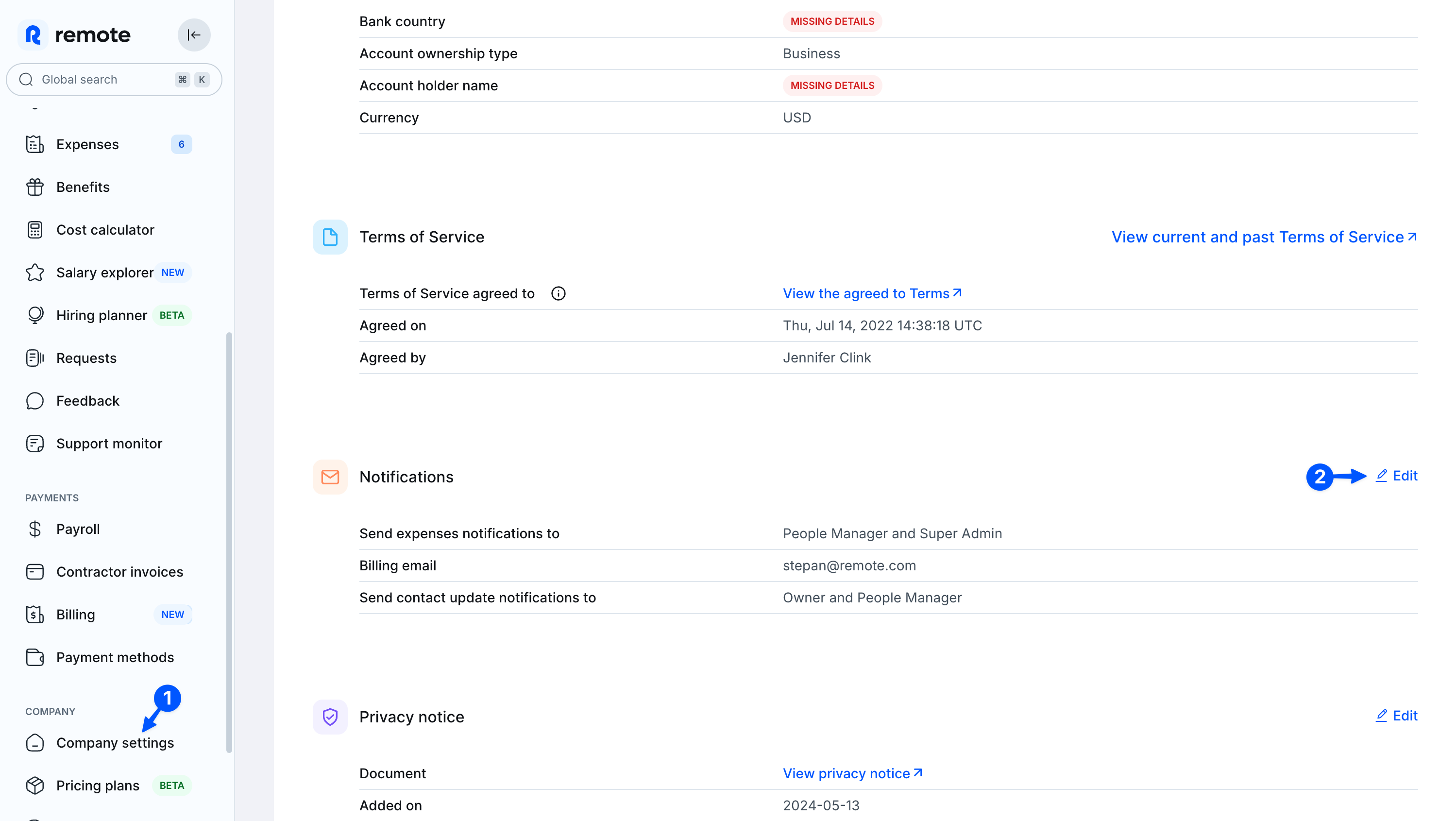 Do I get a notification when an employee changes their contact details ...