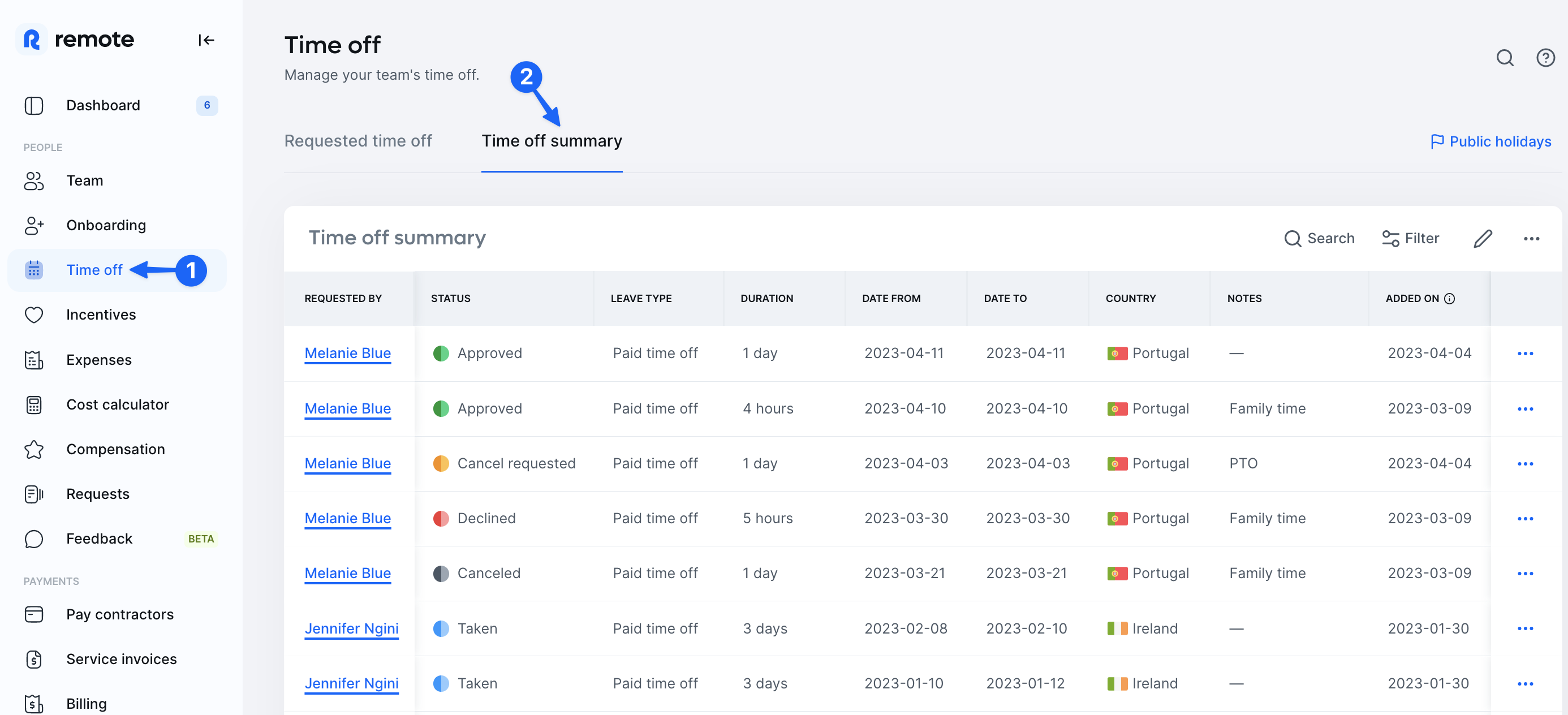 How to Approve/Decline time off requests – Remote