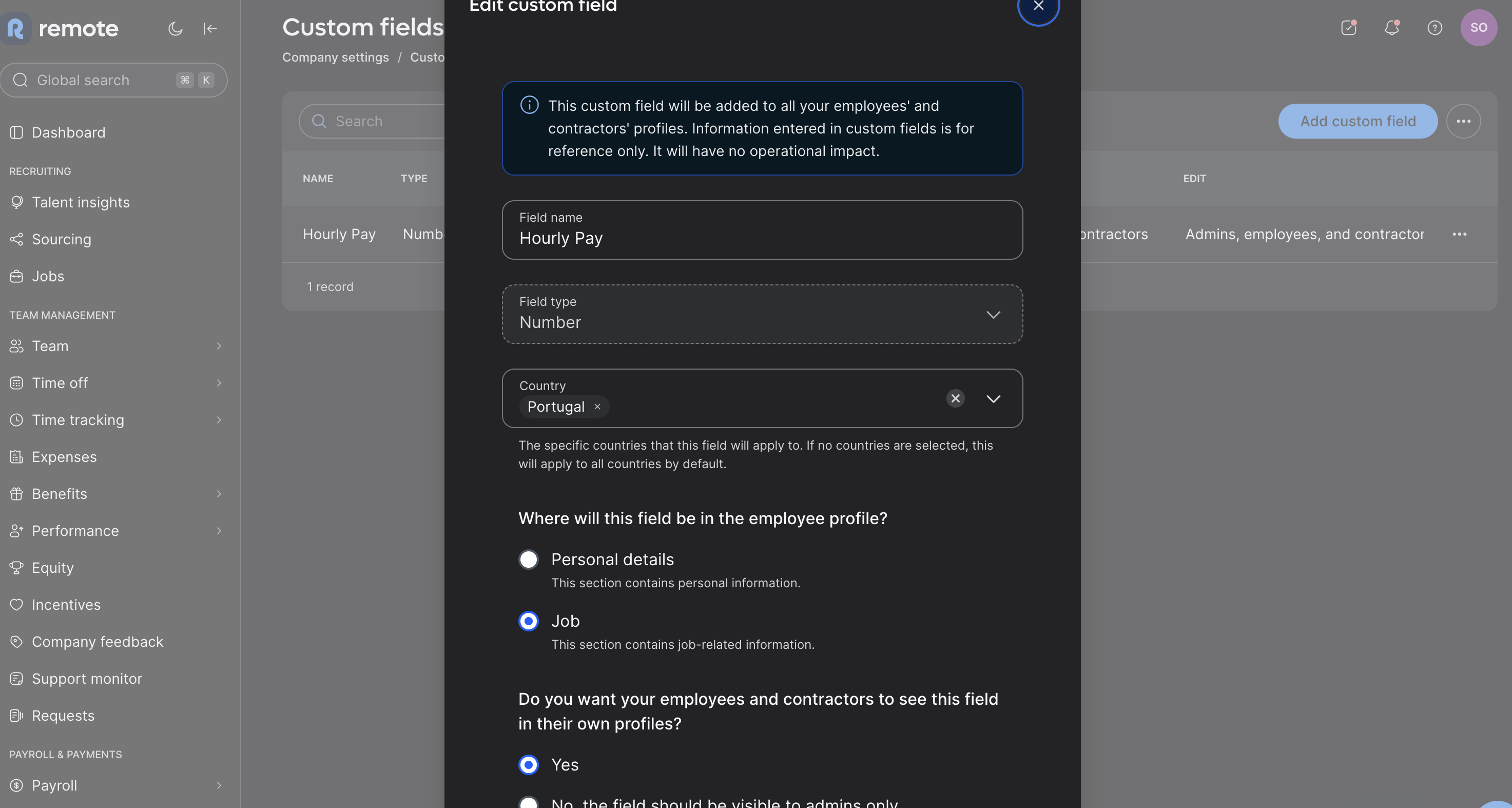 How to add, fill out and edit Custom fields – Remote