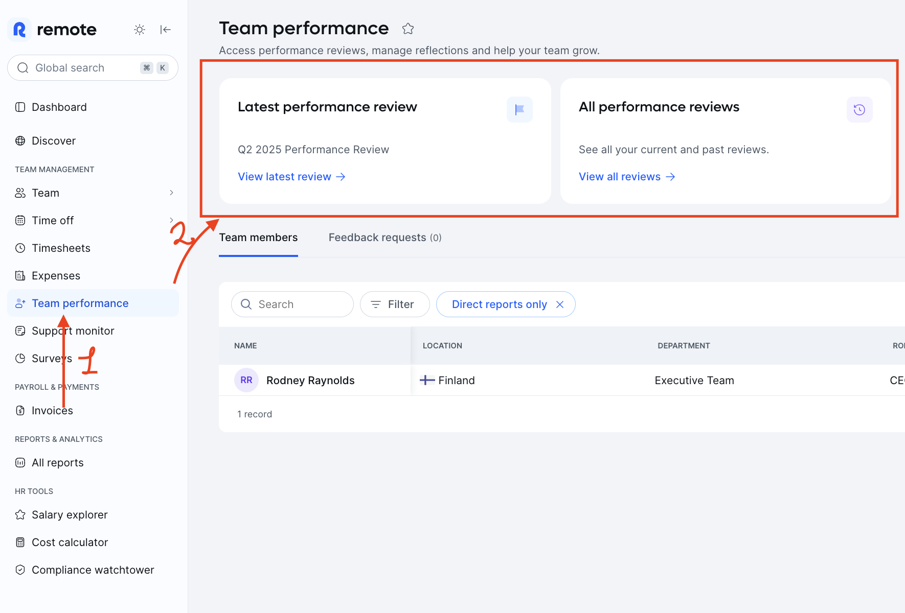 How can I view my team member's self-reflections? – Remote