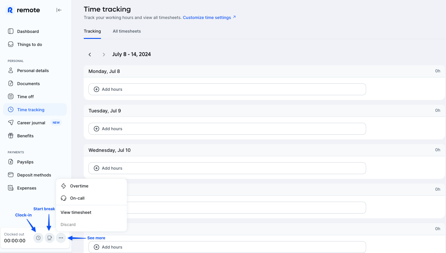 How to track your time using the clock in and clock out widget – Remote