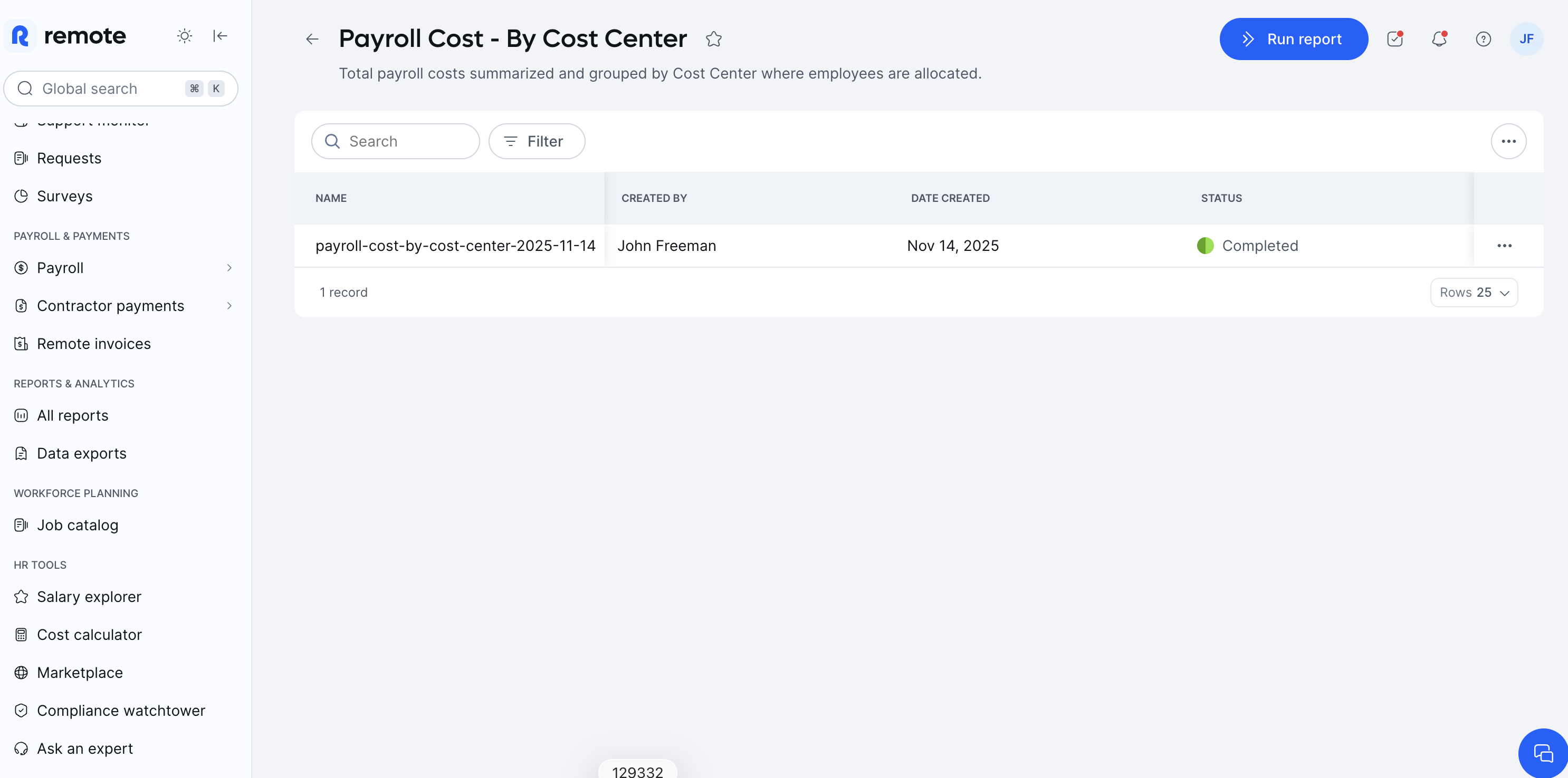 How to use the Payroll Cost Report – Remote